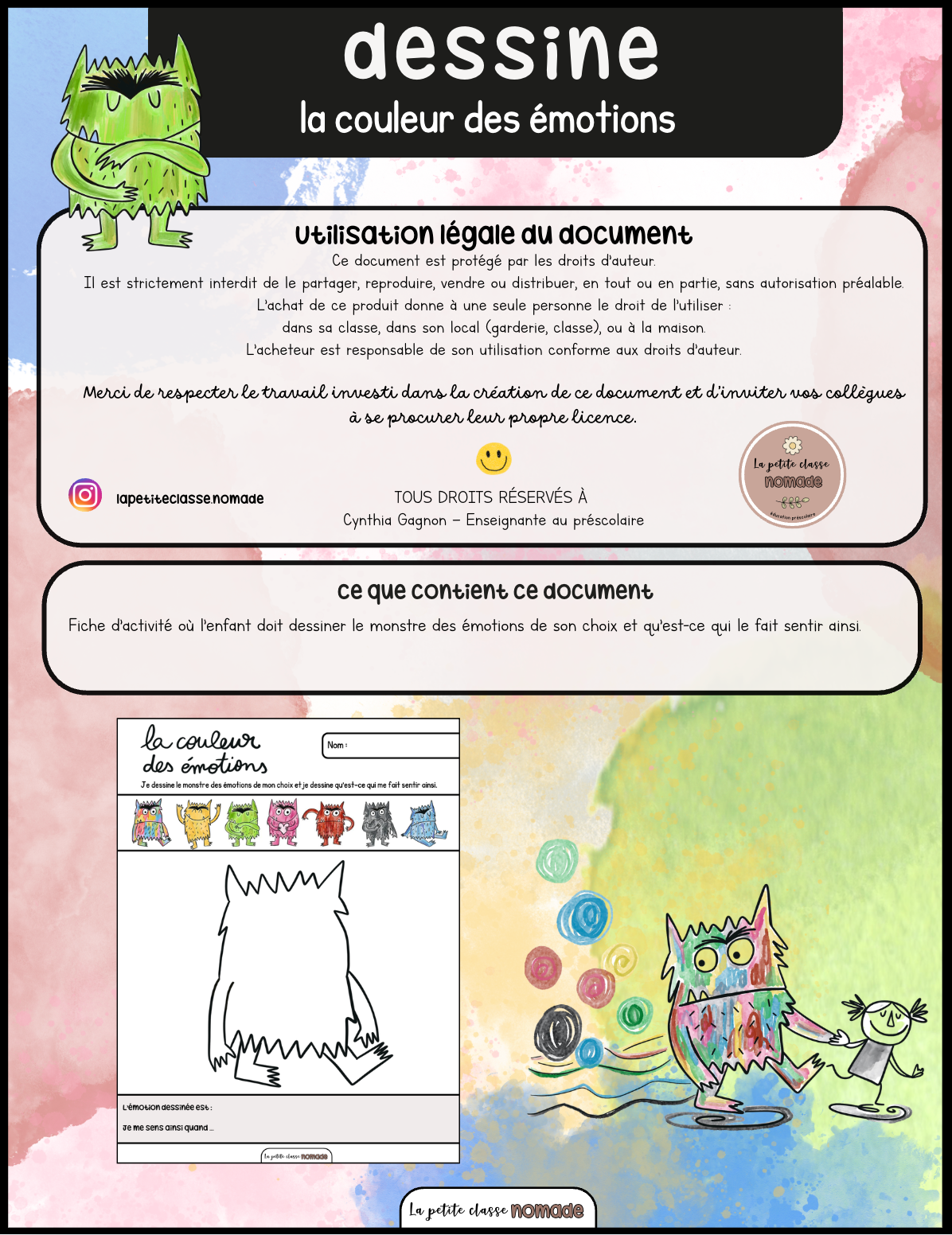Dessine la couleur des émotions – La petite classe nomade