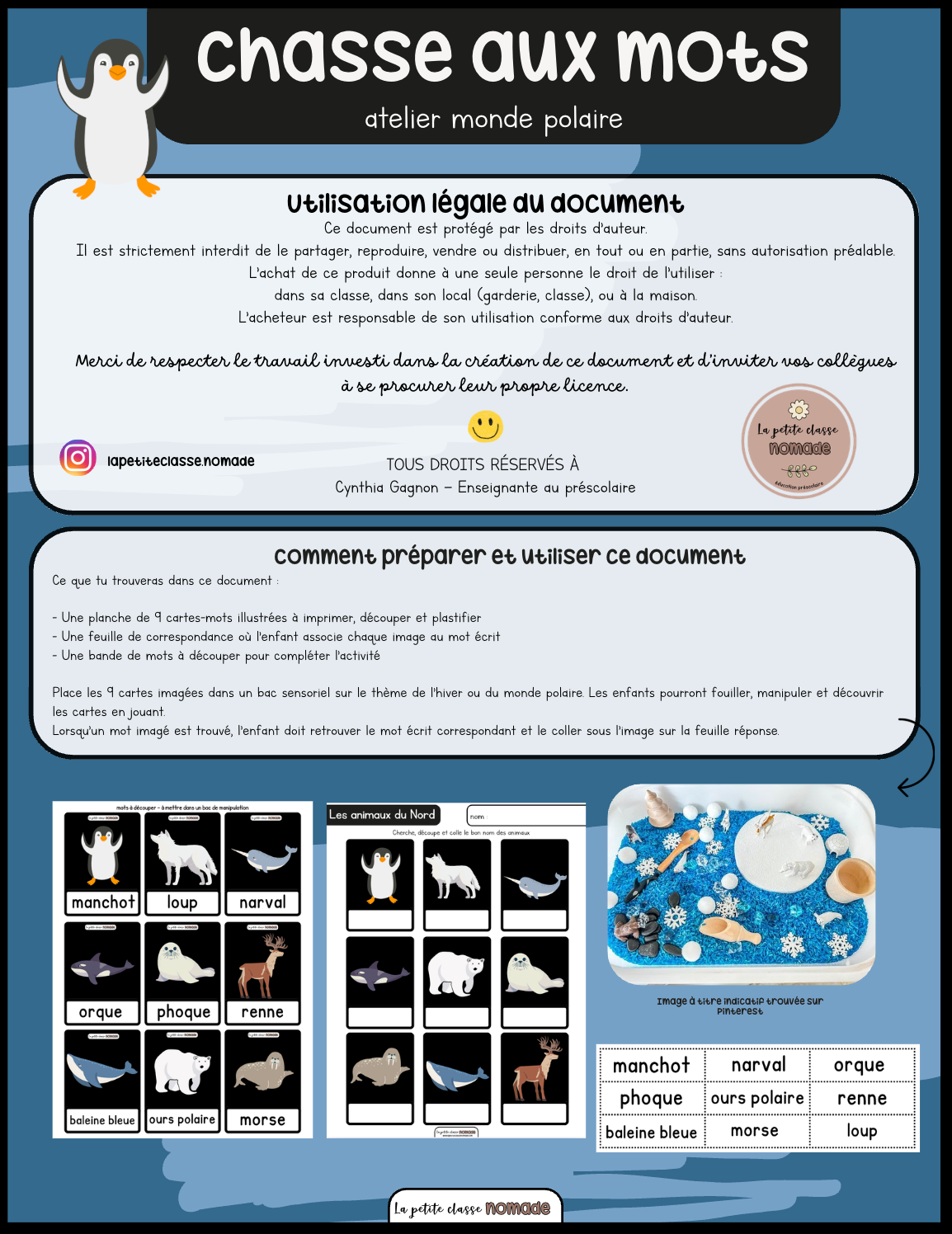 Atelier - Chasse aux mots polaire – La petite classe nomade